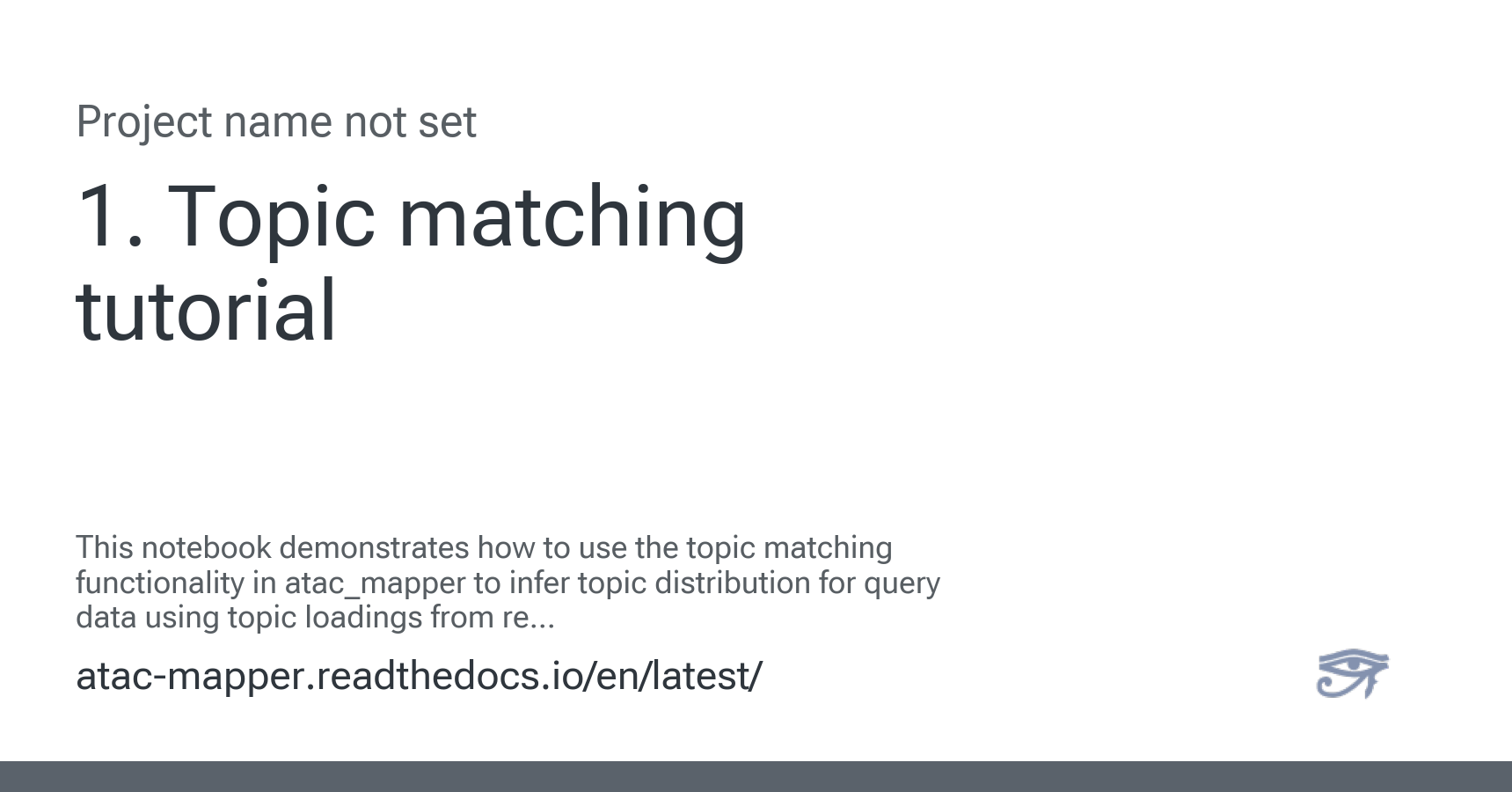 1. Topic matching tutorial — atac-mapper
